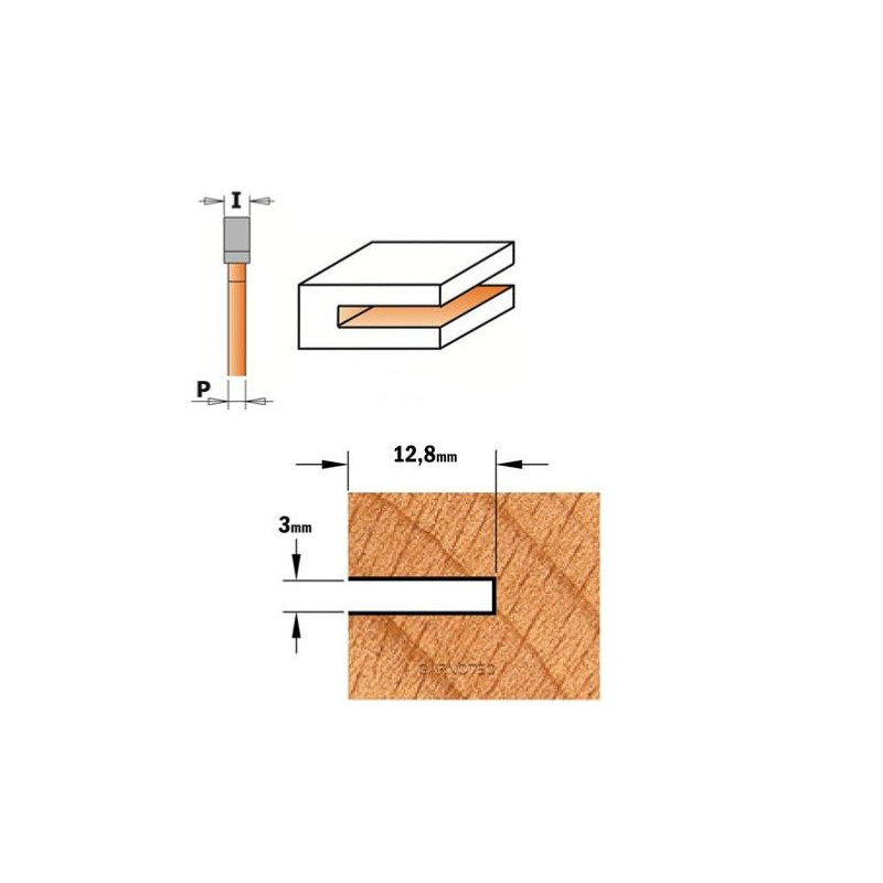 Kit fraise disque + arbre épaisseur 3 mm, queue de 8 mm - CMT 823
