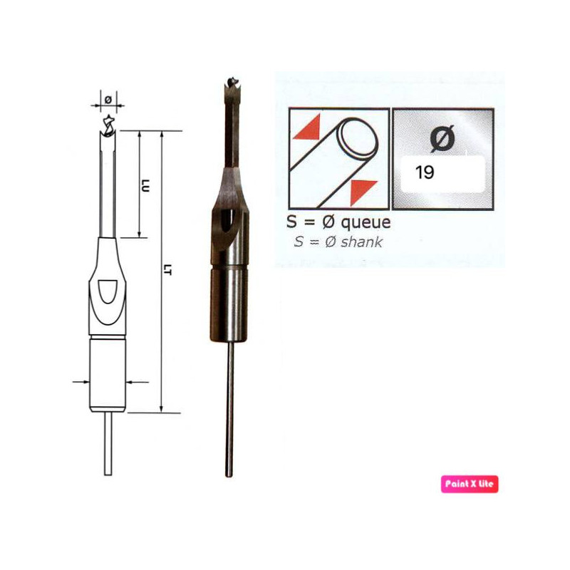 Bédane carrée pour mortaiseuse à bédane - CMT Orange Tools - Diamètre 19mm