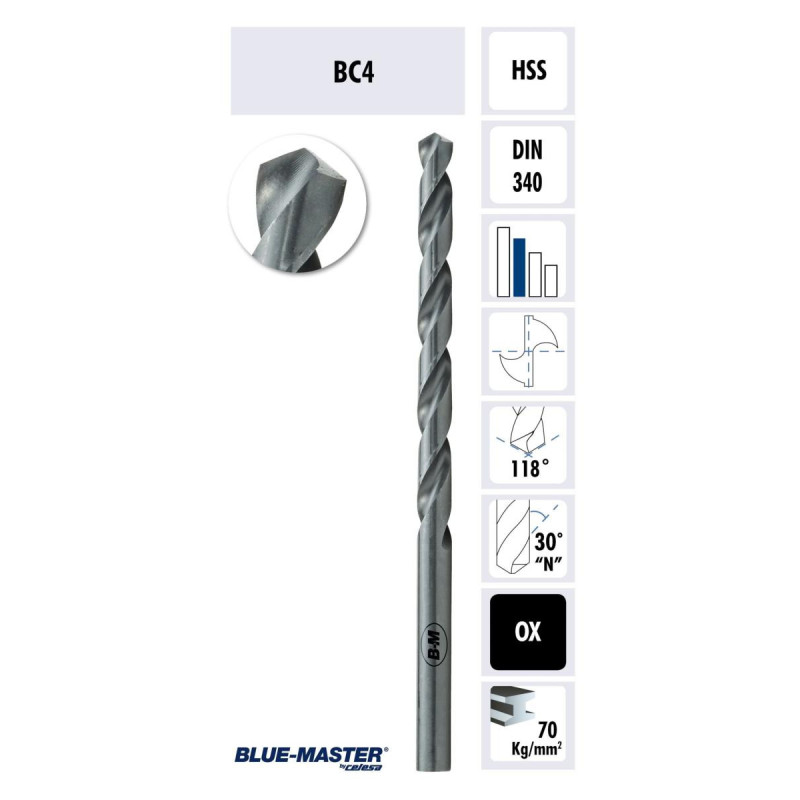 Foret métaux HSS - Diamètre 7,5 mm série longue
