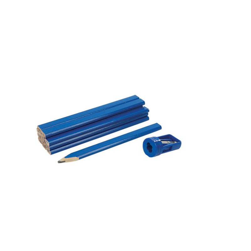 Lot de 12 crayons de menuisier + taille crayon