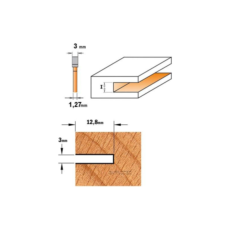Kit fraise disque + arbre épaisseur 3 mm, queue de 6 mm - CMT 822